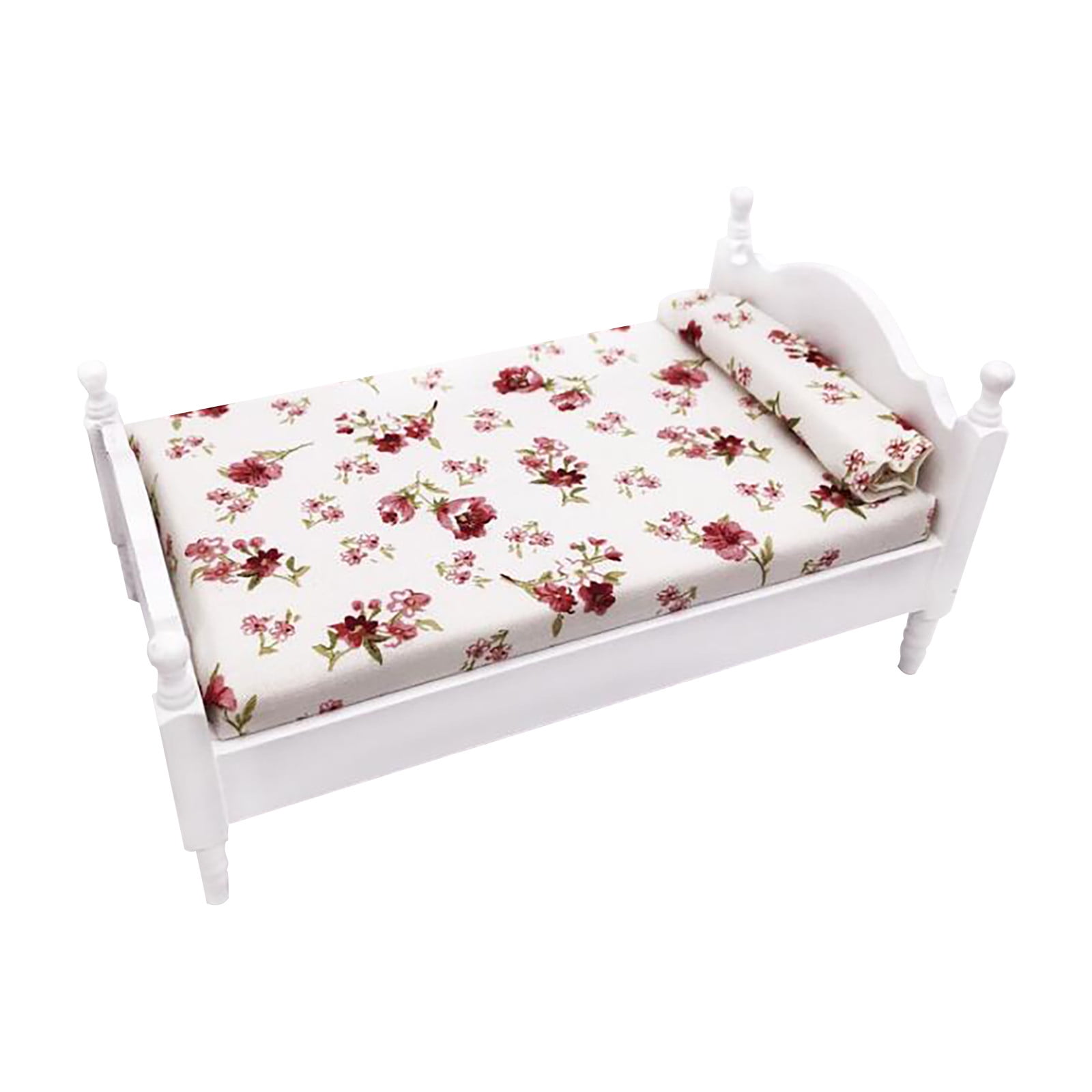 Tainini Dollhouse furniture mini bed , realistic bedroom for 6 inch ...