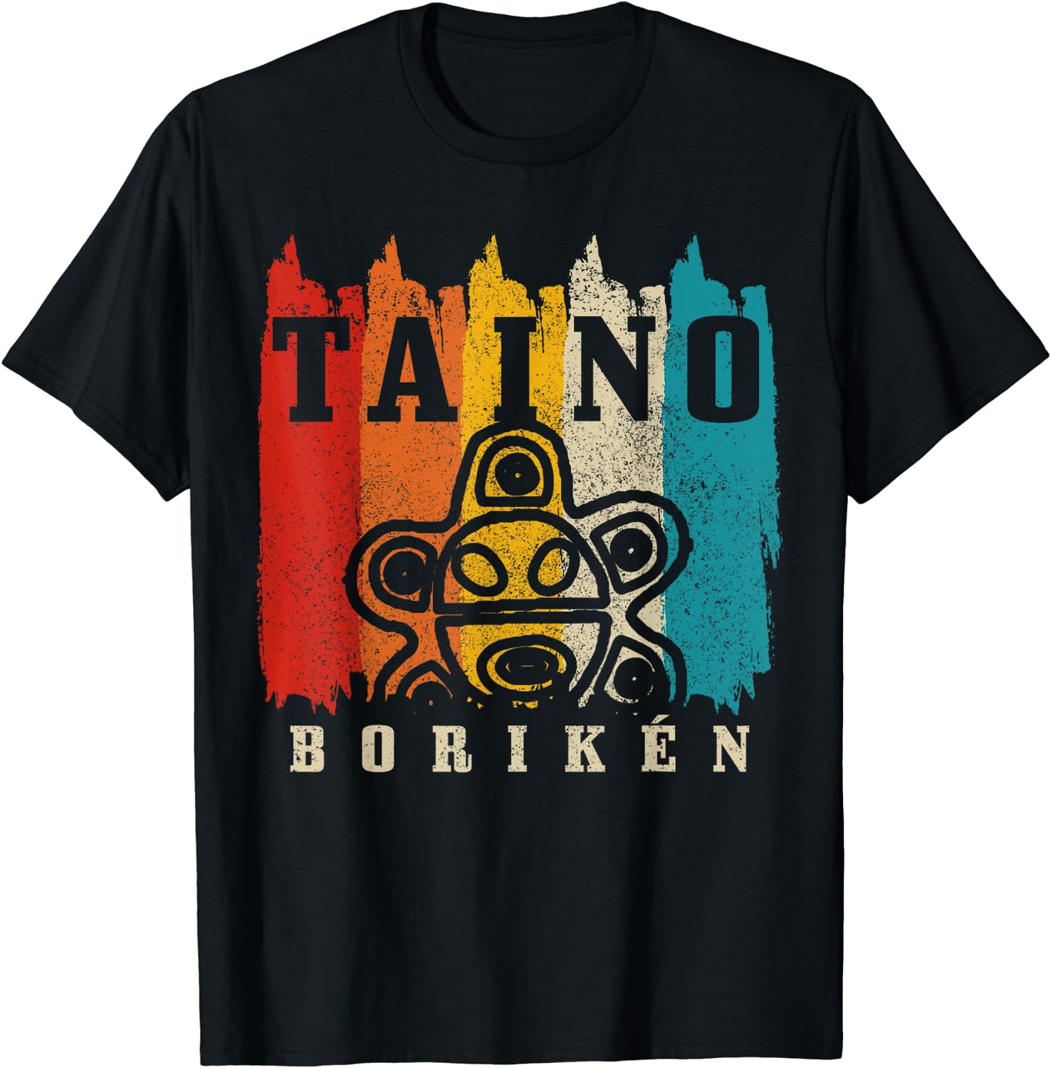 Taino Boriken Vintage Retro Sun Puerto Rico Taina Boricua T-Shirt Black Medium - Walmart.com