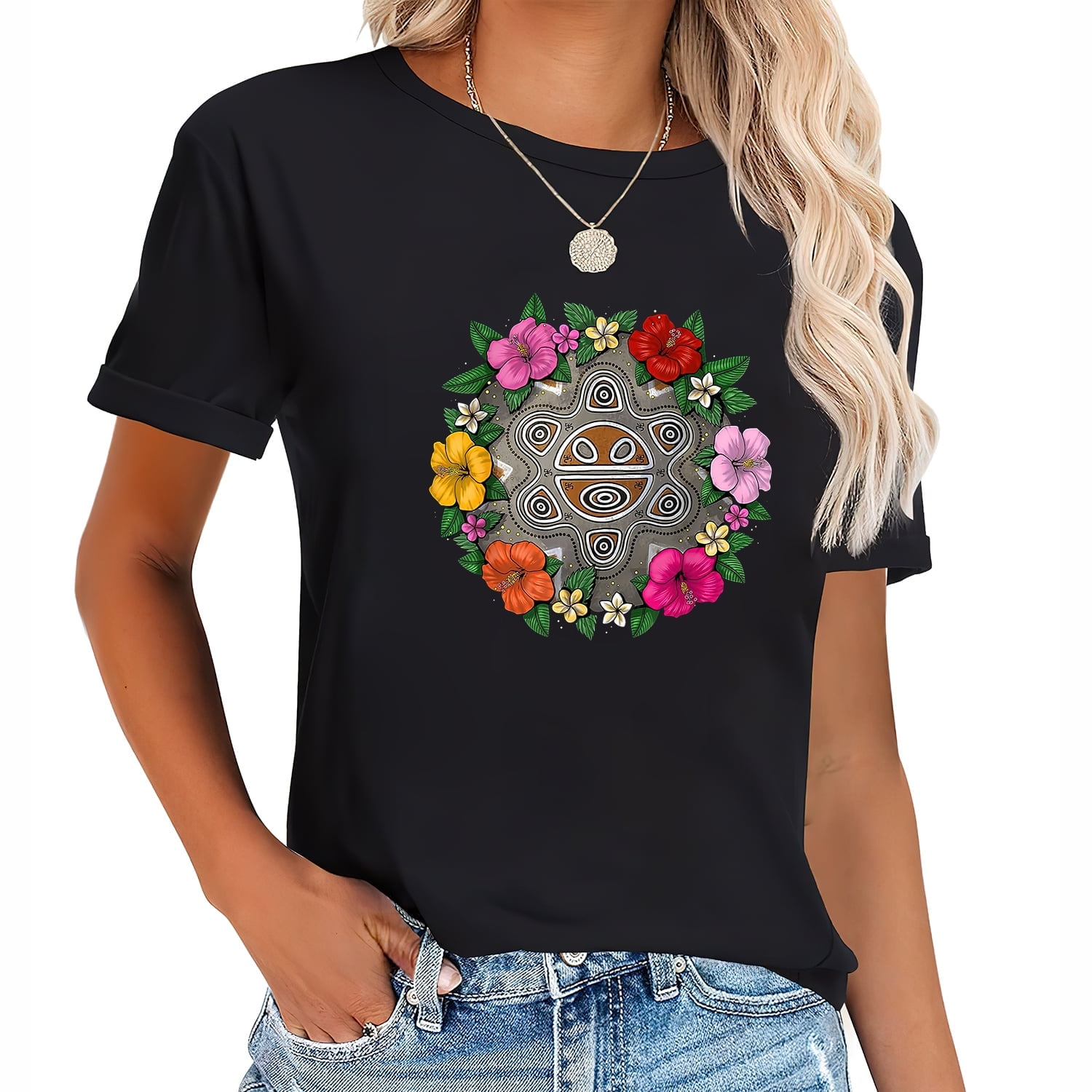 Taino Sun Coqui Boricua Circle Puerto Rico Symbol T-Shirt - Walmart.com