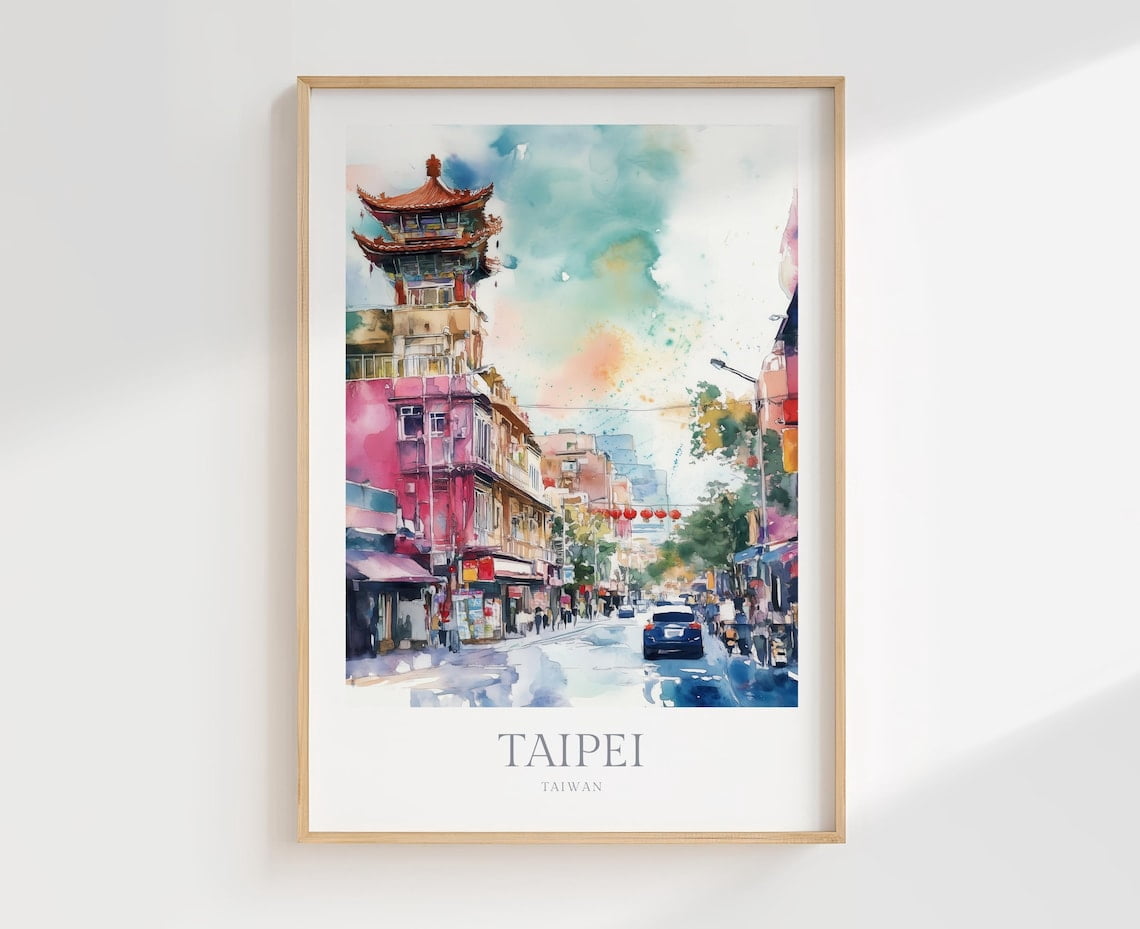 Taipei City Poster Wall Art Home Decor Taiwan Travel Poster, Unframed ...