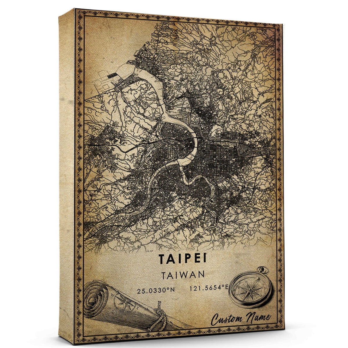 Taipei Map Poster, Taiwan Map Art Poster, Canvas, Taipei Map City ...