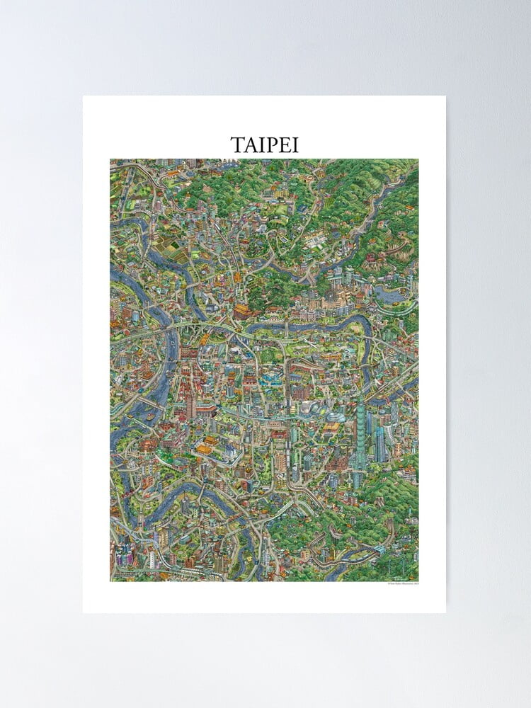 Taipei Map Poster - Walmart.com