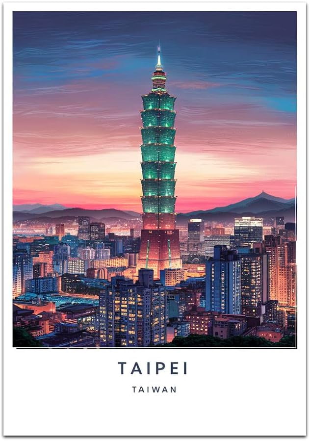 Taipei Map Retro Style Travel Canvas, Taipei Map Vintage Rustic Canvas ...
