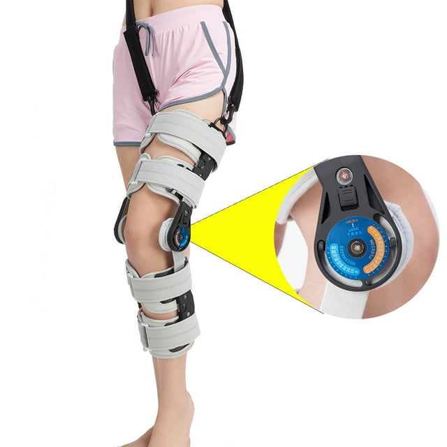 Tairbousy Adjustable Hinged Knee Brace ROM Post OP Knee Immobilizer Leg Braces Right&Left Leg ...