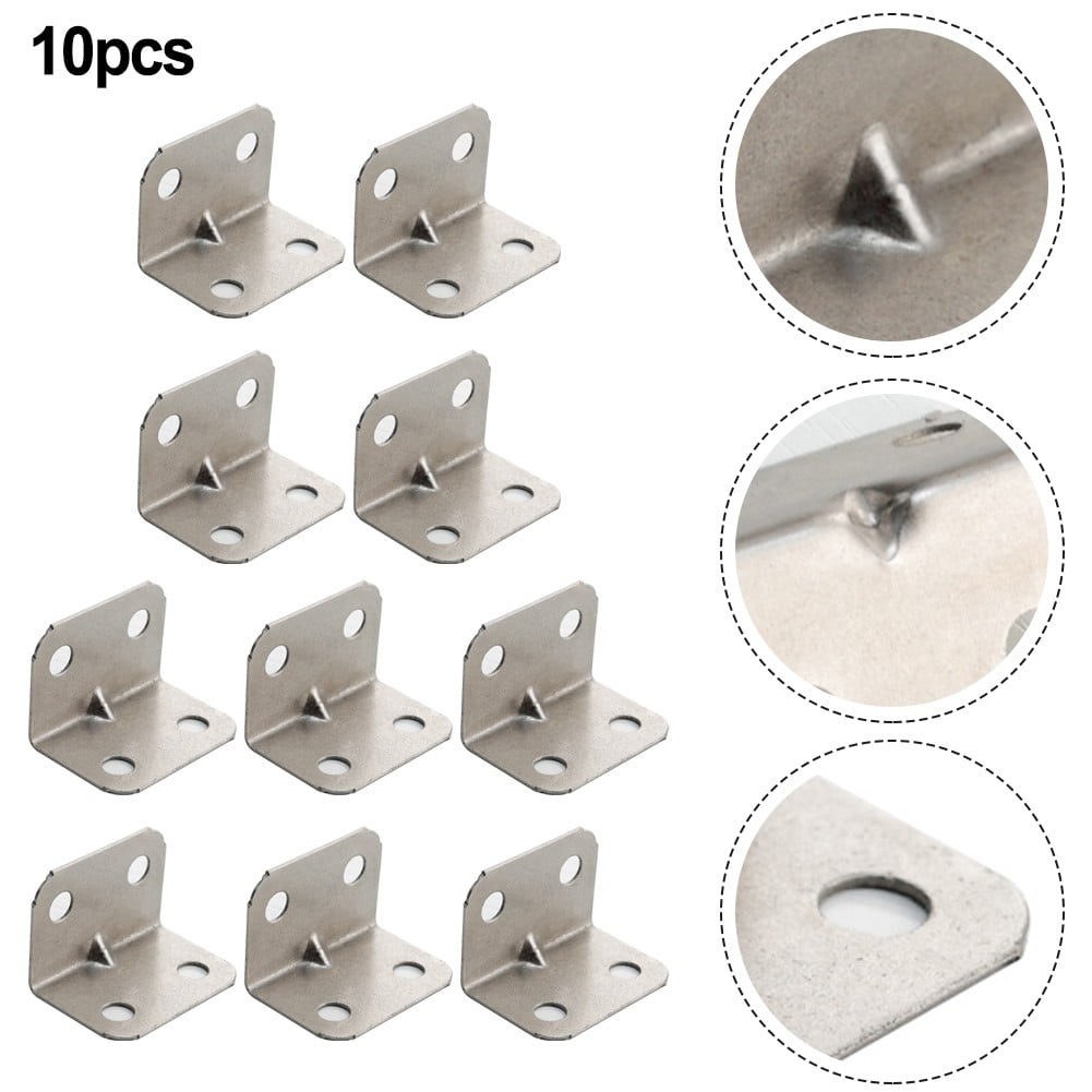 Taituoti 10/20Pcs Furniture Nickel Iron L Angle Bracket Hardware Right ...