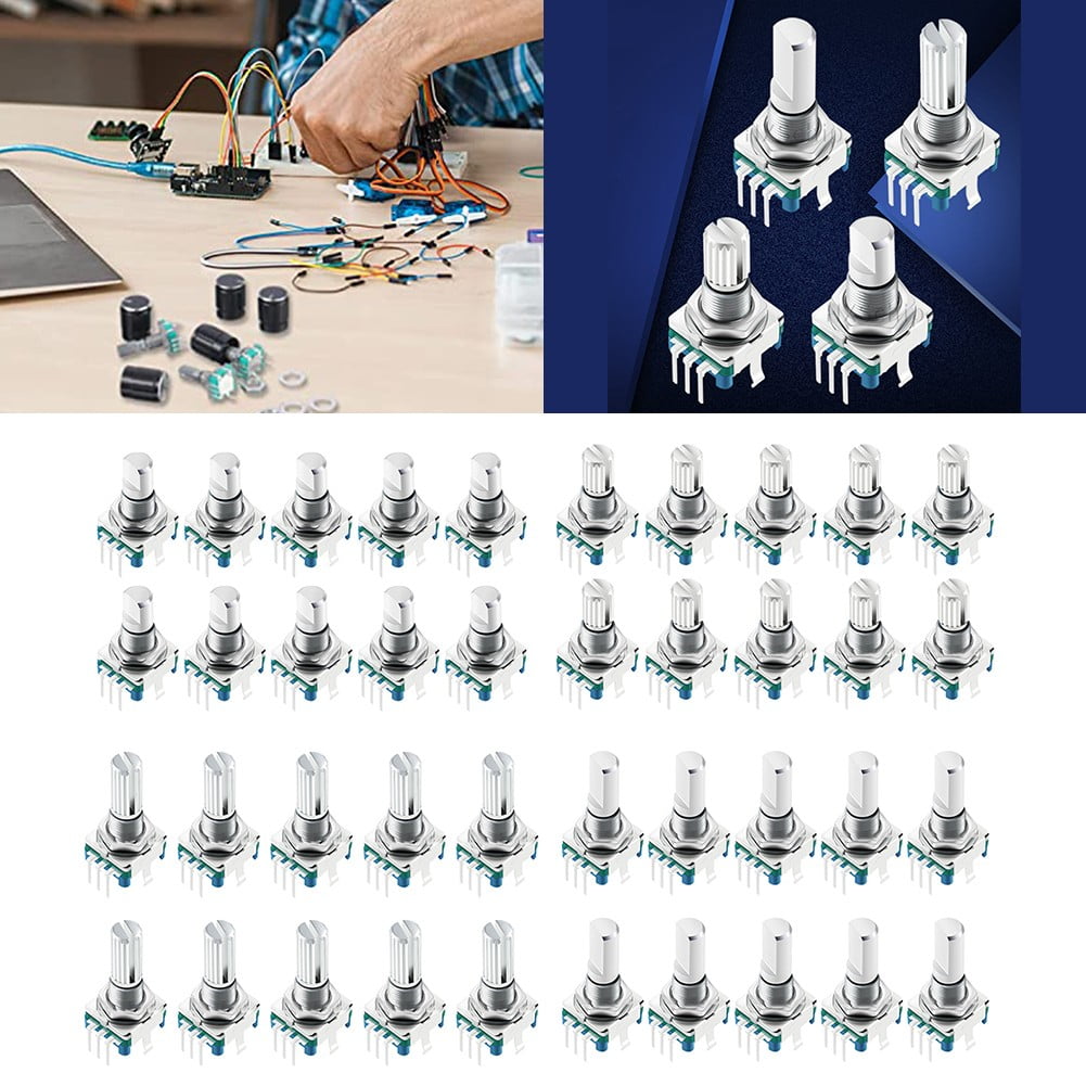 Taituoti 10Pcs Ec11 Rotary Encoder Switch,360-Degree Full Axis Half ...