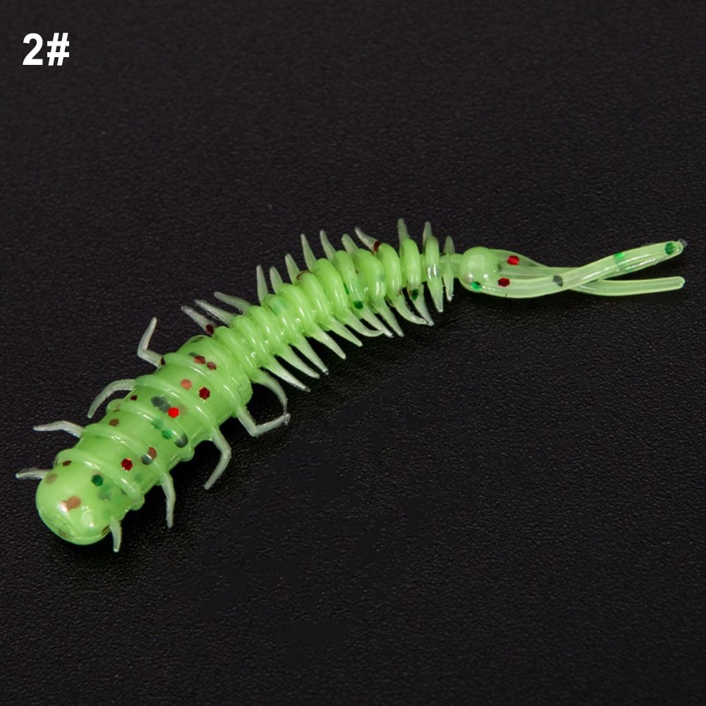 Taituoti 20Pcs 4.5Cm Fishing Soft Lure Larva Worm Bait Three Tailed ...