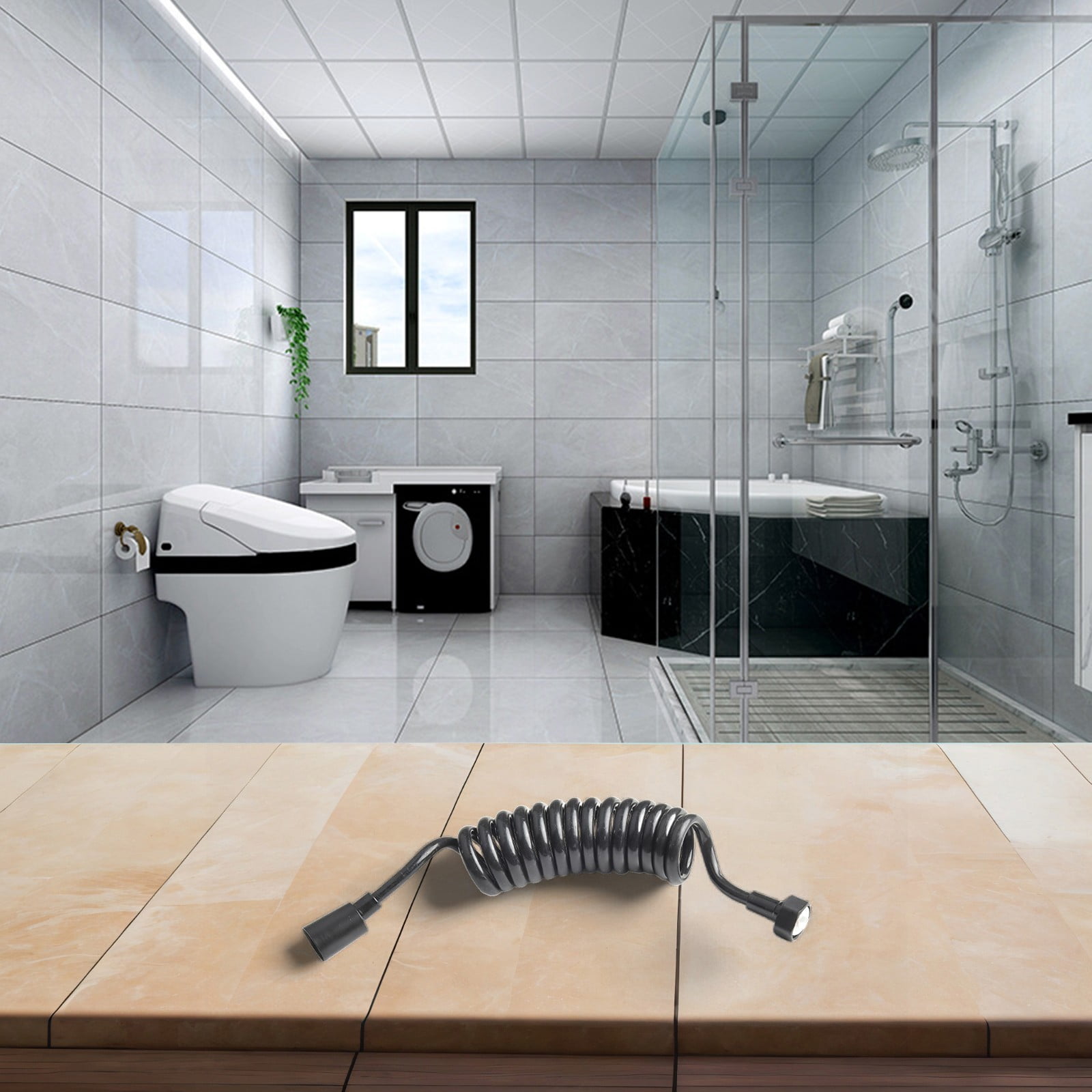 Taituoti 2Mcopper Cap Bidet Shower Hose Flexible Retractable Spring ...