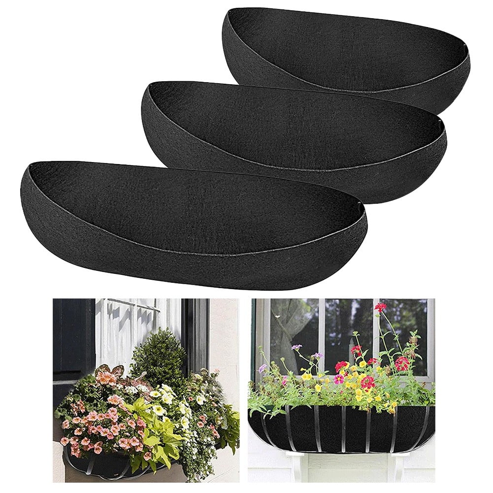 Taituoti 3Pcs Wall Basket Hanging Liner Flower Trough For Window Box ...