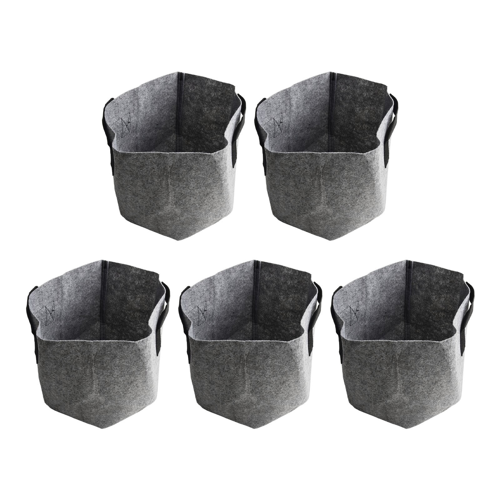 Taituoti 5 Pack Fabric Grow Pots Round Aeration Plant Pots Grow Bags 2 ...