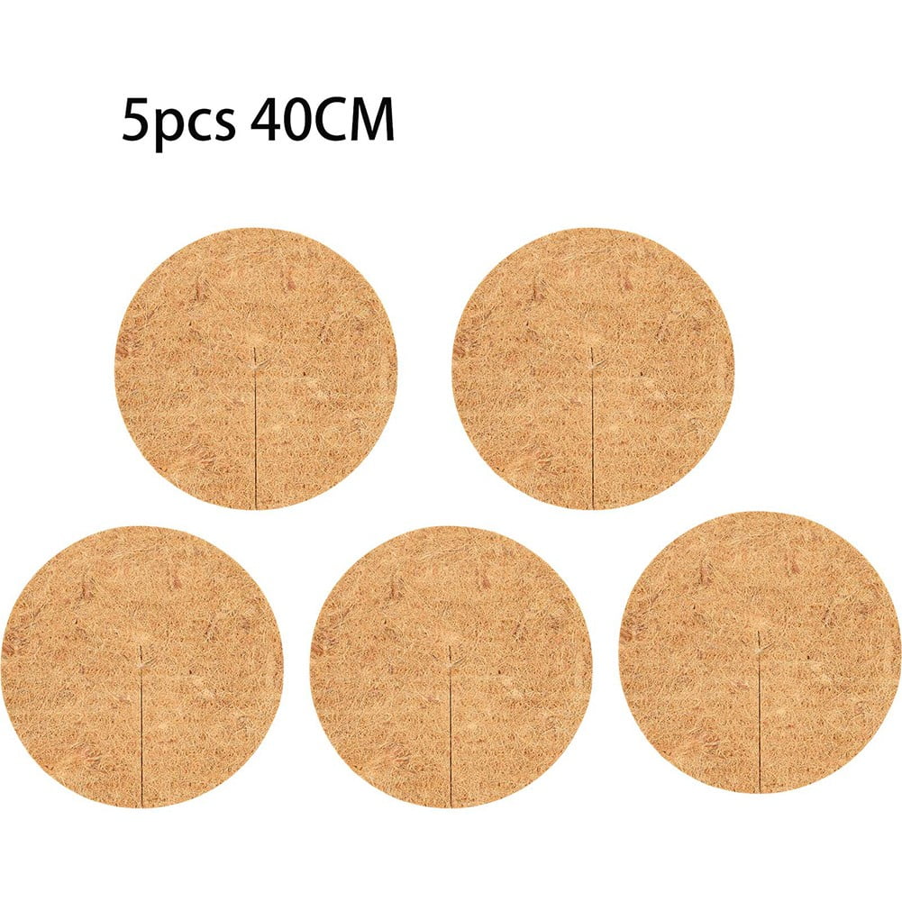 Taituoti 5Pcs Coconut Coir Fiber Mulch Mat Disc Plant Cover Control ...