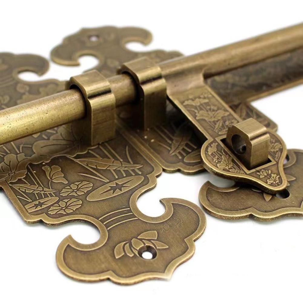 Taituoti Antique Brass Door Bolt With Lotus Design - Elegant Vintage ...
