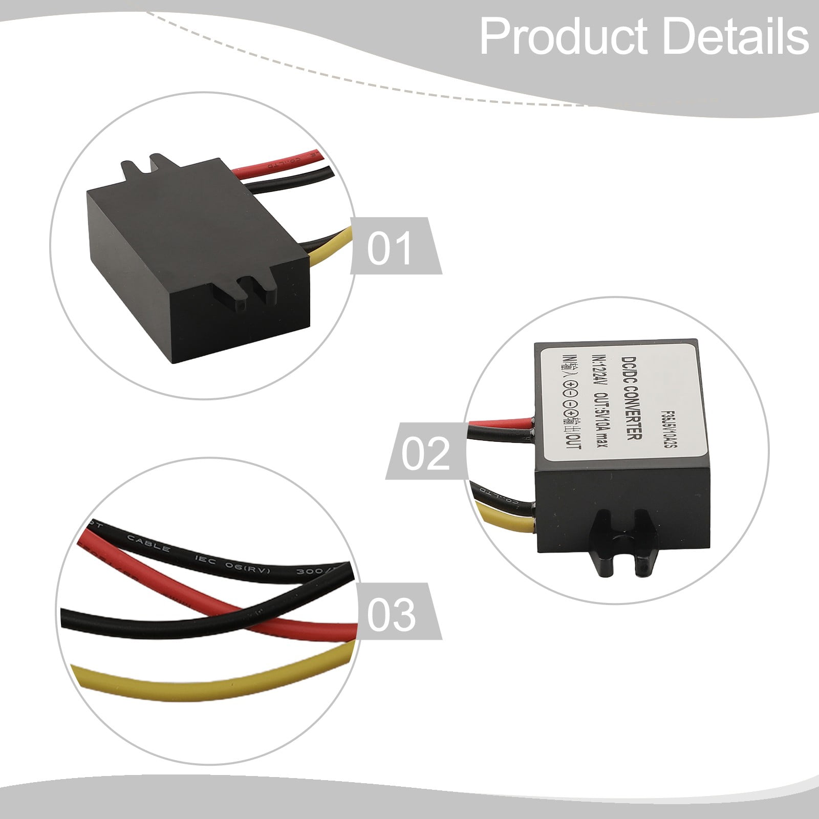 Taituoti Dc 12V To 5V 3A 5A 10A 5 Volts Voltage Reducer Step-Down Power ...