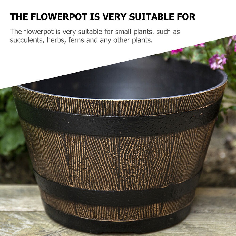 Taituoti Garden Whiskey Bucket Succulent Flowerpot Outdoor Decor Pots ...
