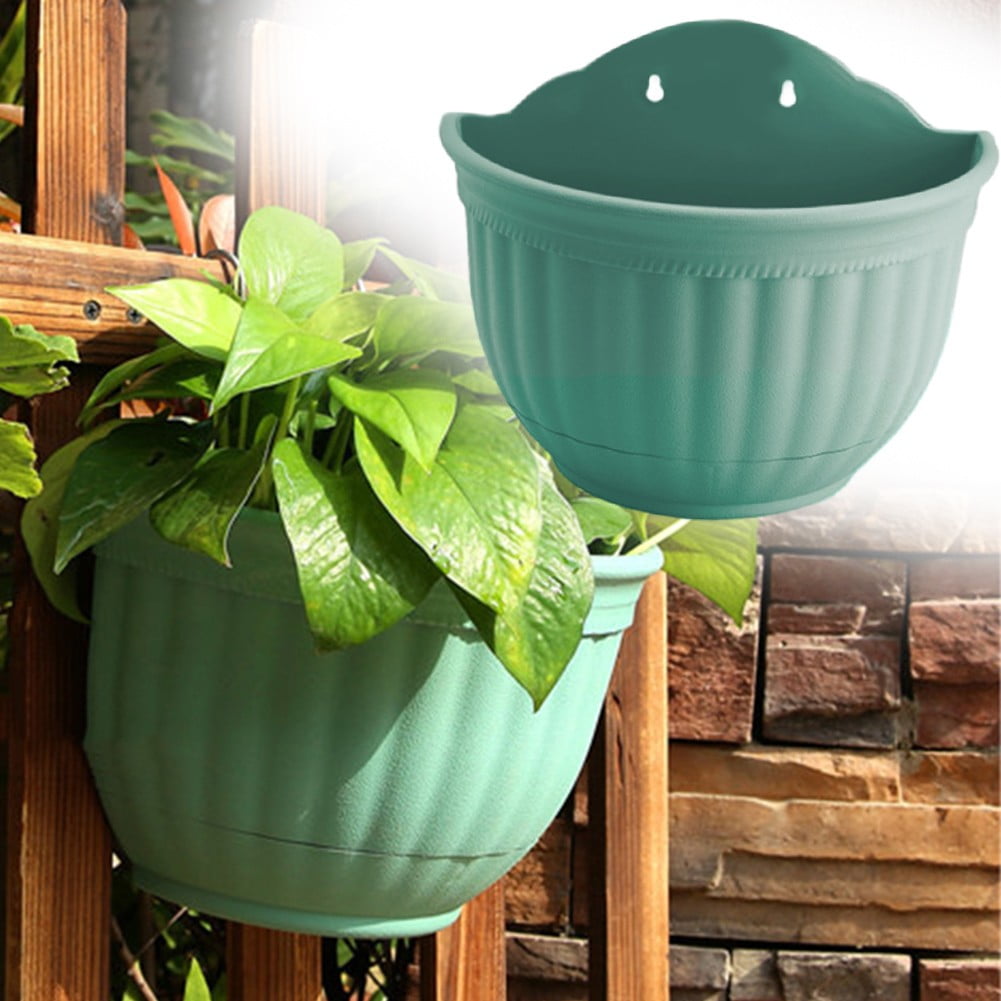 Taituoti Green Wall Mounted Plastic Flower Pot All-In- Tray Home Office ...