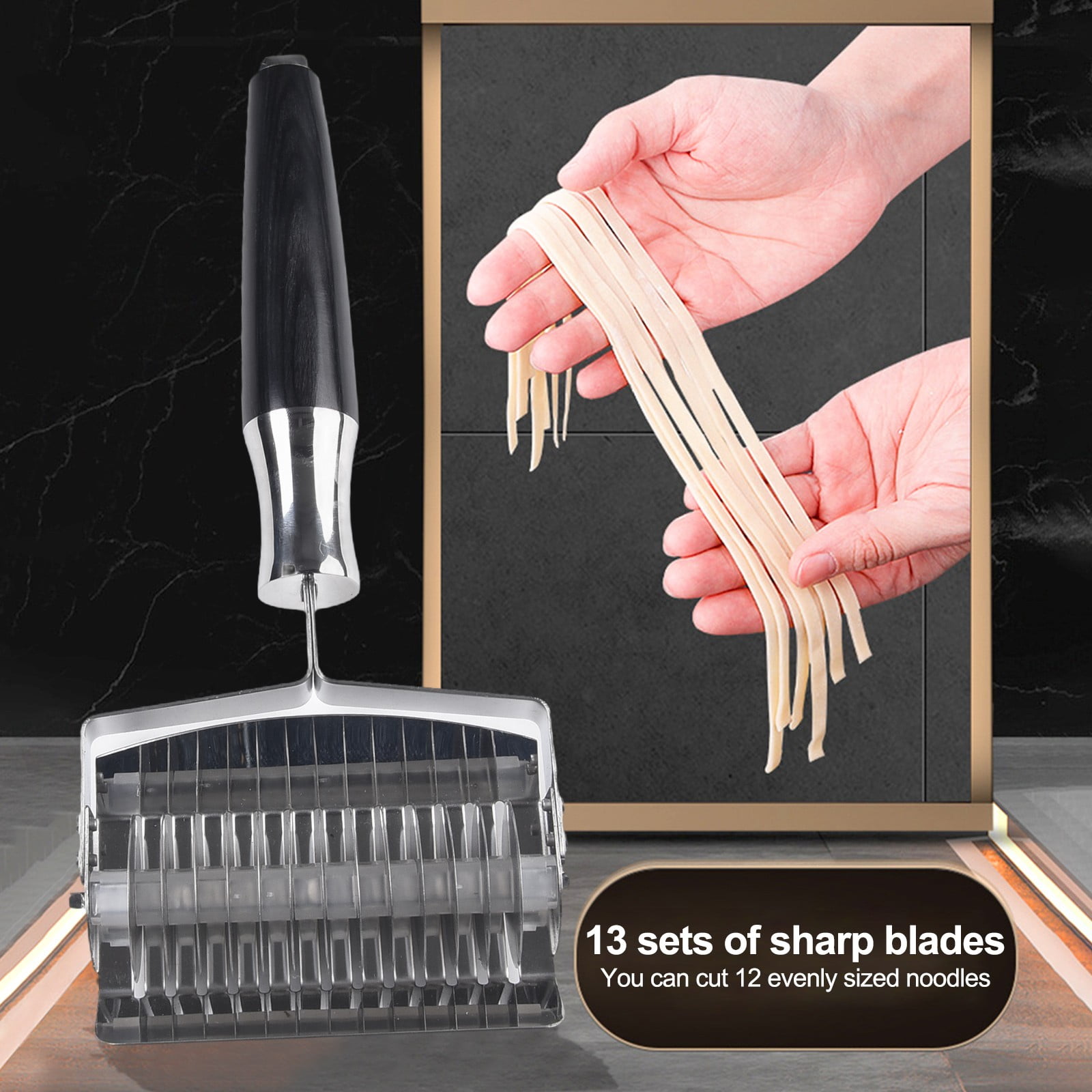 Taituoti Manual Stainless Steel Noodle Garlic Cut Roller Cutter Dough ...