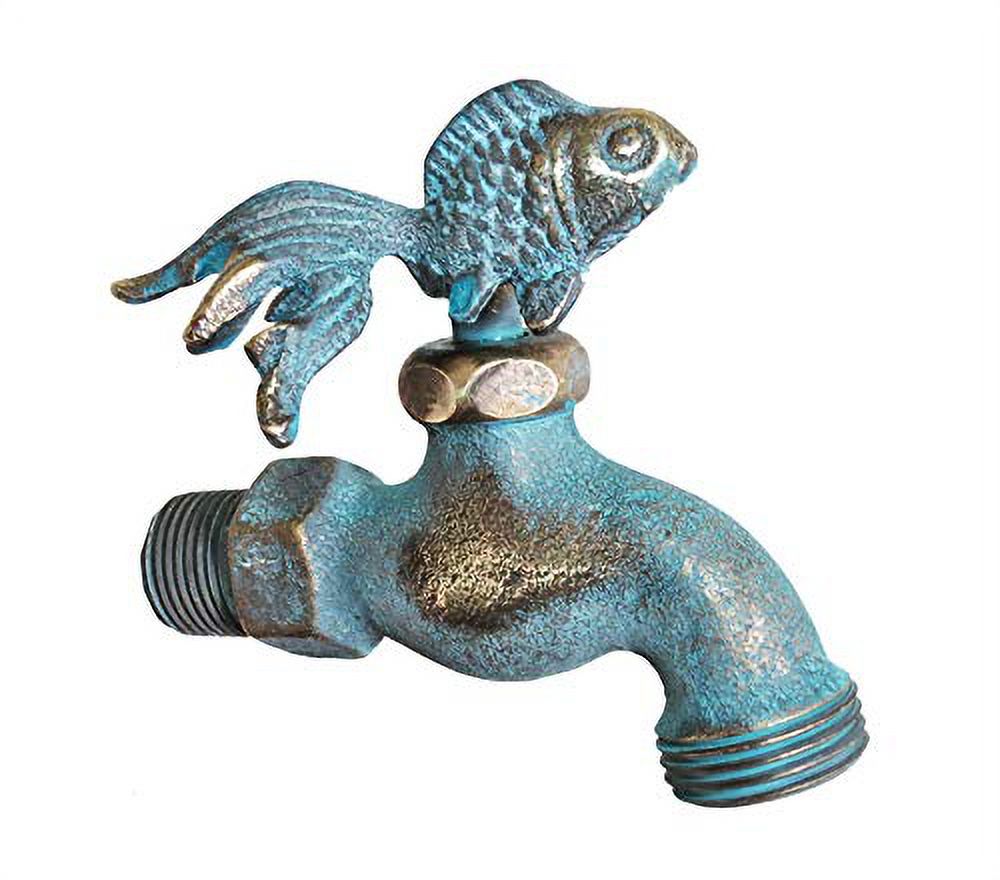 Taiwan Decorative Solid Brass Goldfish Garden Outdoor Faucet 4" Inches ...