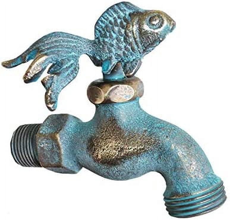 Taiwan Decorative Solid Brass Goldfish Garden Outdoor Faucet 4" Inches ...