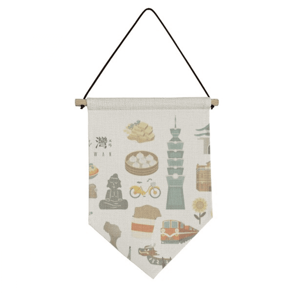 Taiwan Features Travel Attractions Canvas Flag Hanging Wall Art Decor ...