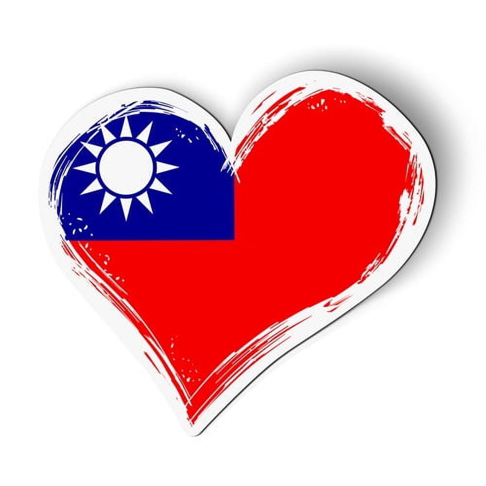 Taiwan Flag Heart - 5" Magnet for Car Locker Refrigerator - Walmart.com