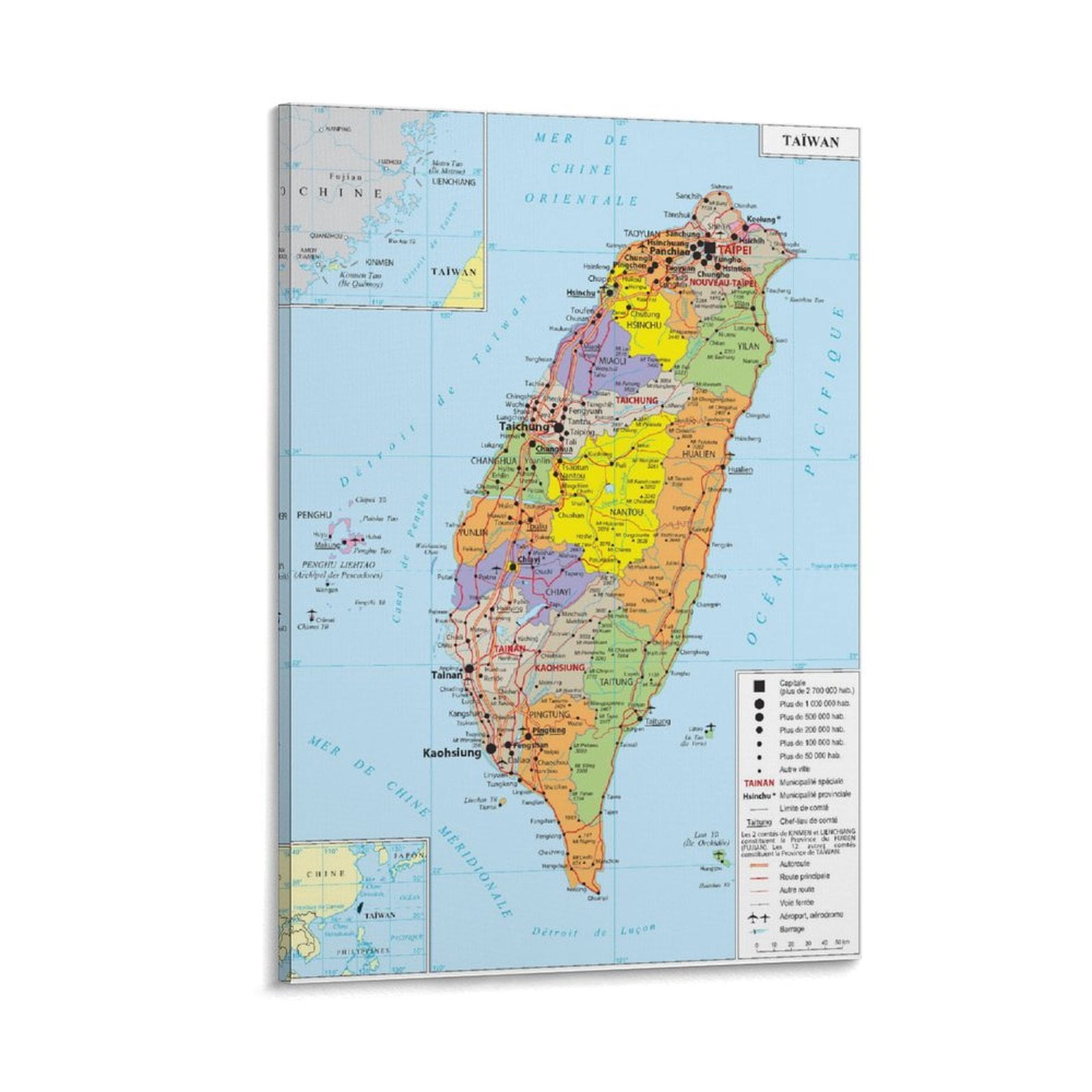 Taiwan Map Posters Picture Print Wall Art Poster Painting Canvas ...