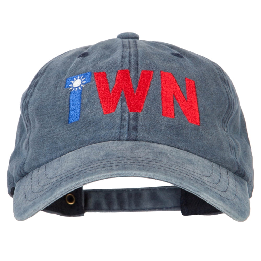 Taiwan TWN Flag Embroidered Washed Cotton Twill Cap - Navy OSFM ...