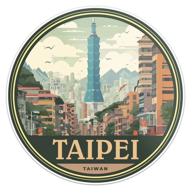 Taiwan Taipei City Sticker Phone Decal Water Bottle Stickers Car Decals ...