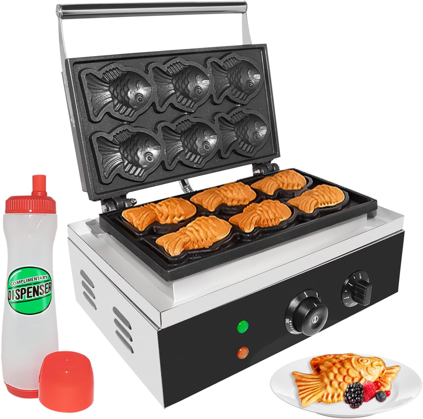 Taiyaki Fish Waffle Maker | Electric Taiyaki Machine | Fish Waffle Iron ...