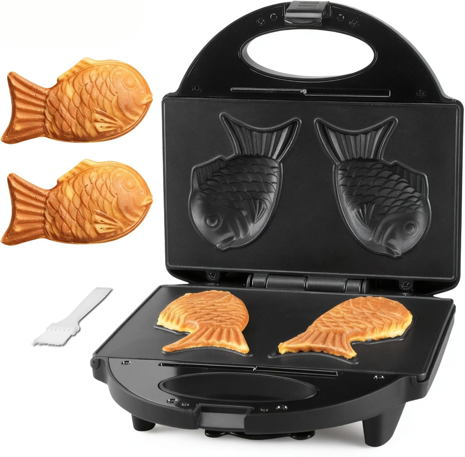 Taiyaki Fish Waffle Maker Machine with Non Stick Cooking Plate ...