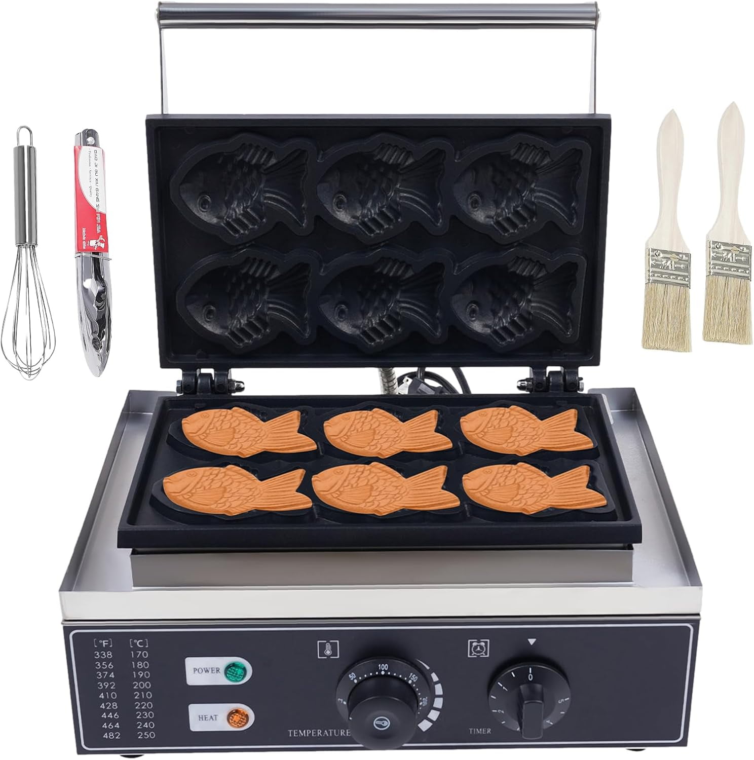 Taiyaki Waffle Maker Fish-Shaped Waffle Iron Nonstick Japanese Fish ...