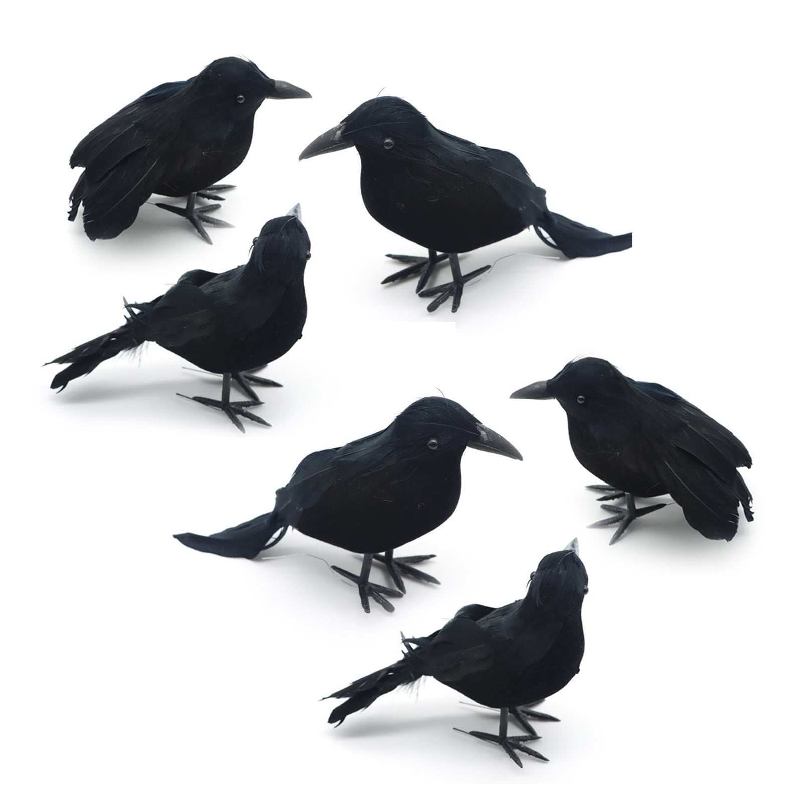 Taize 1 Set Feathered Crow Statue Handmade Realistic Looking Foam Fake ...