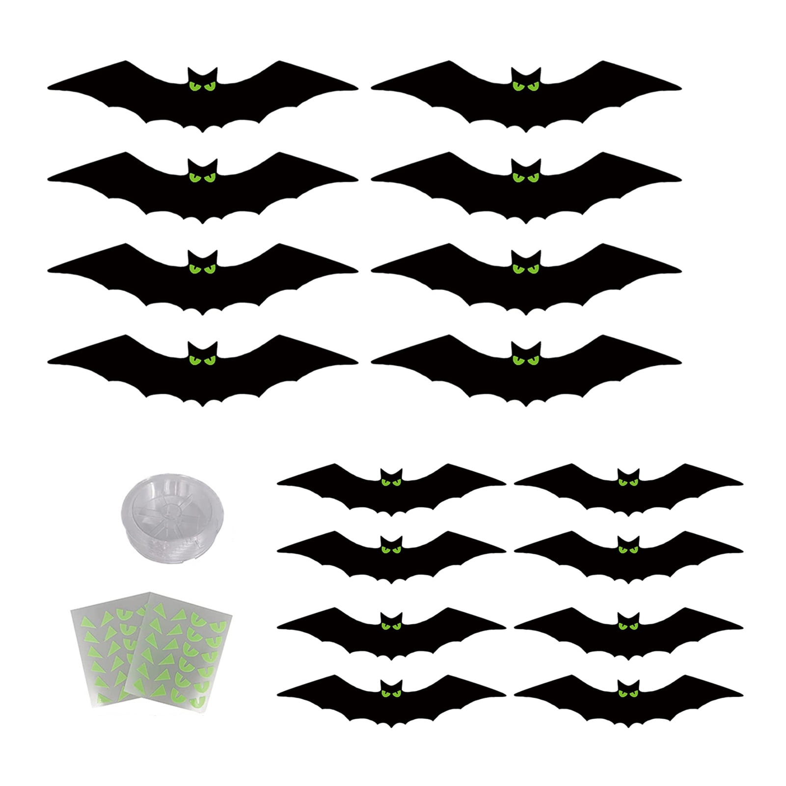 Taize 16Pcs Halloween Bats Eyes Stickers 100m Line Weather-proof ...