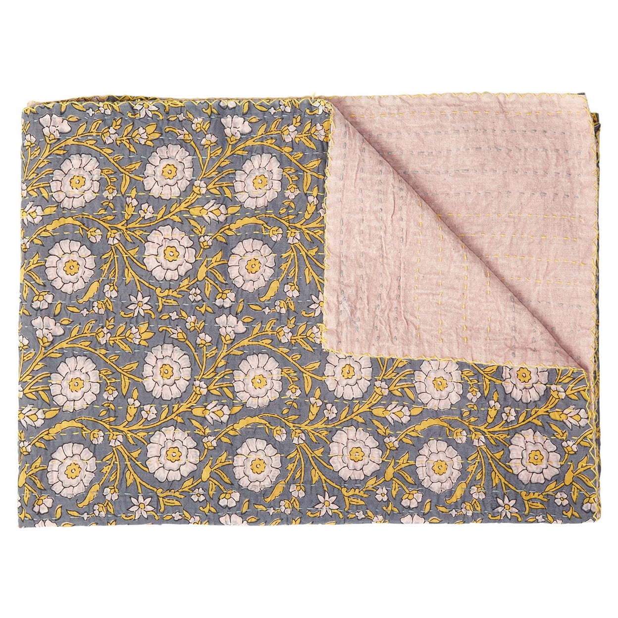 Taj Hotel Kantha Cotton Throw 50x70 Lightweight Patchwork India ...