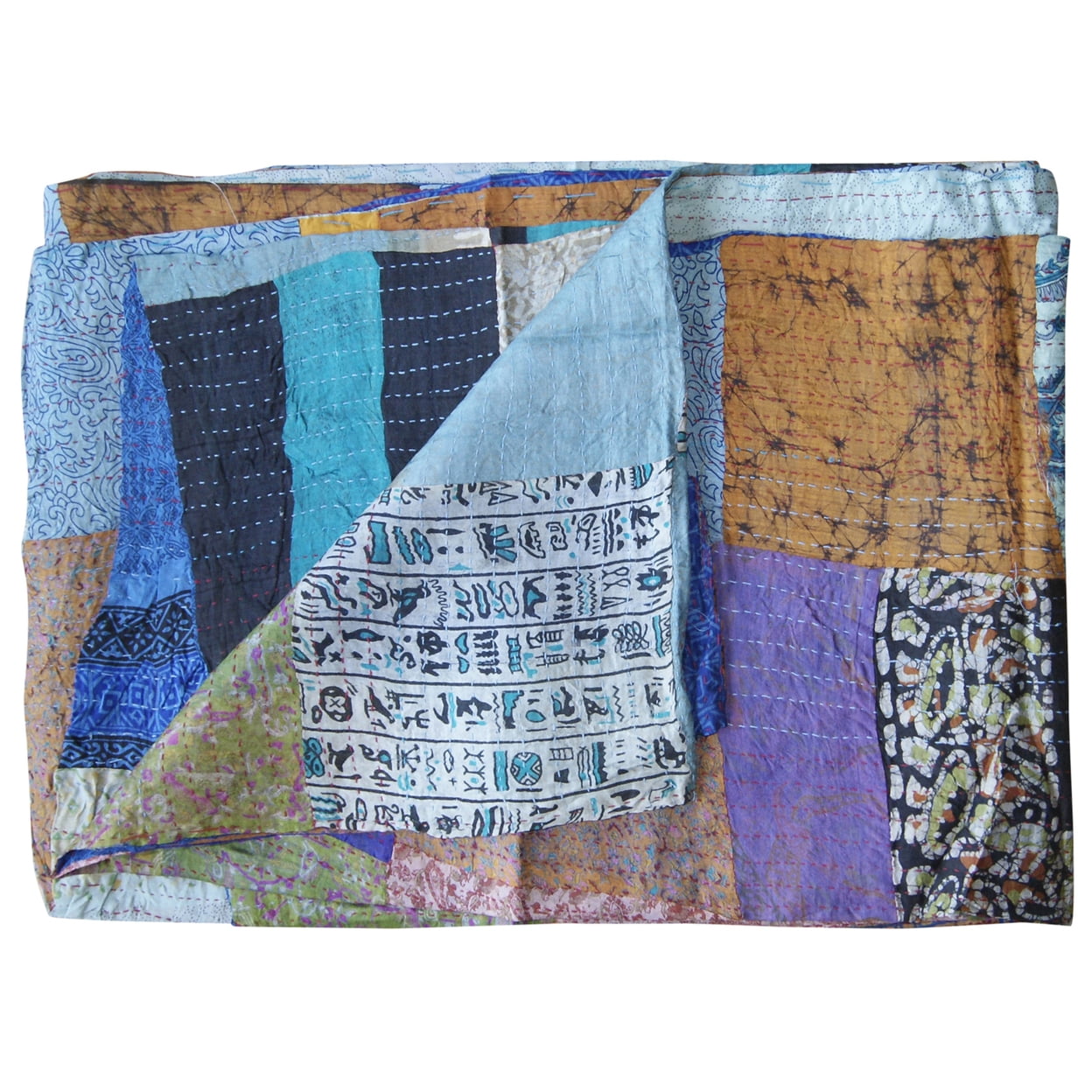 Taj Hotel Kantha Silk Throw 60x90 Handcrafted Cotton Vintage India ...