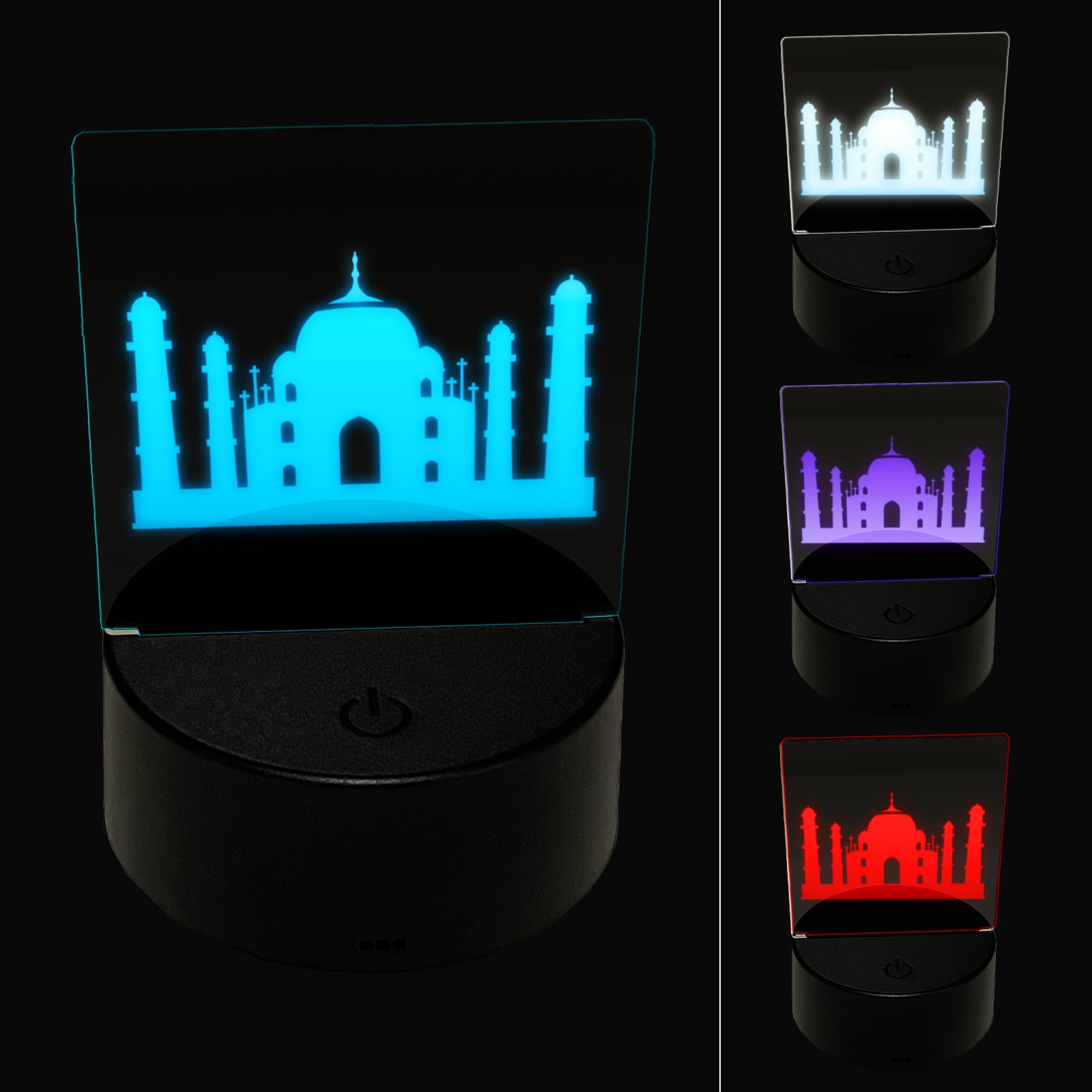 Taj Mahal Agra India Landmark Silhouette LED Night Light Sign 3D ...