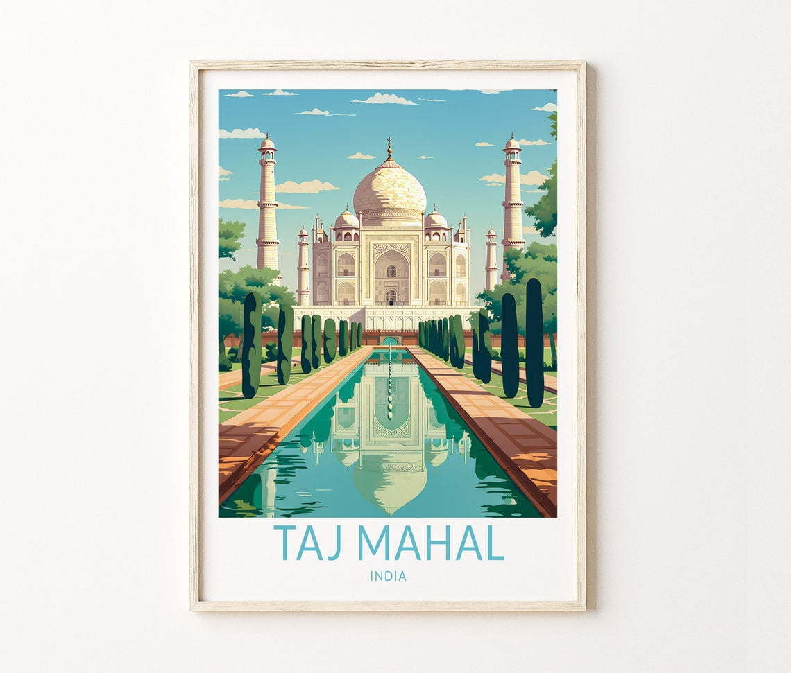 Taj Mahal India Agra Marble Mausoleum Heritage Wall Art, Unframed ...