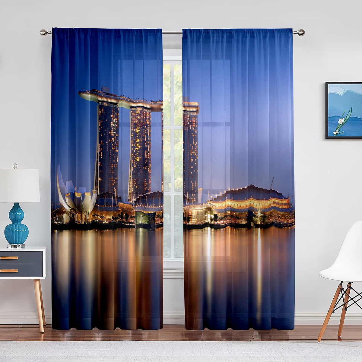 Taj Mahal Landscape Castle Travel Tulle Curtains for Living Room ...