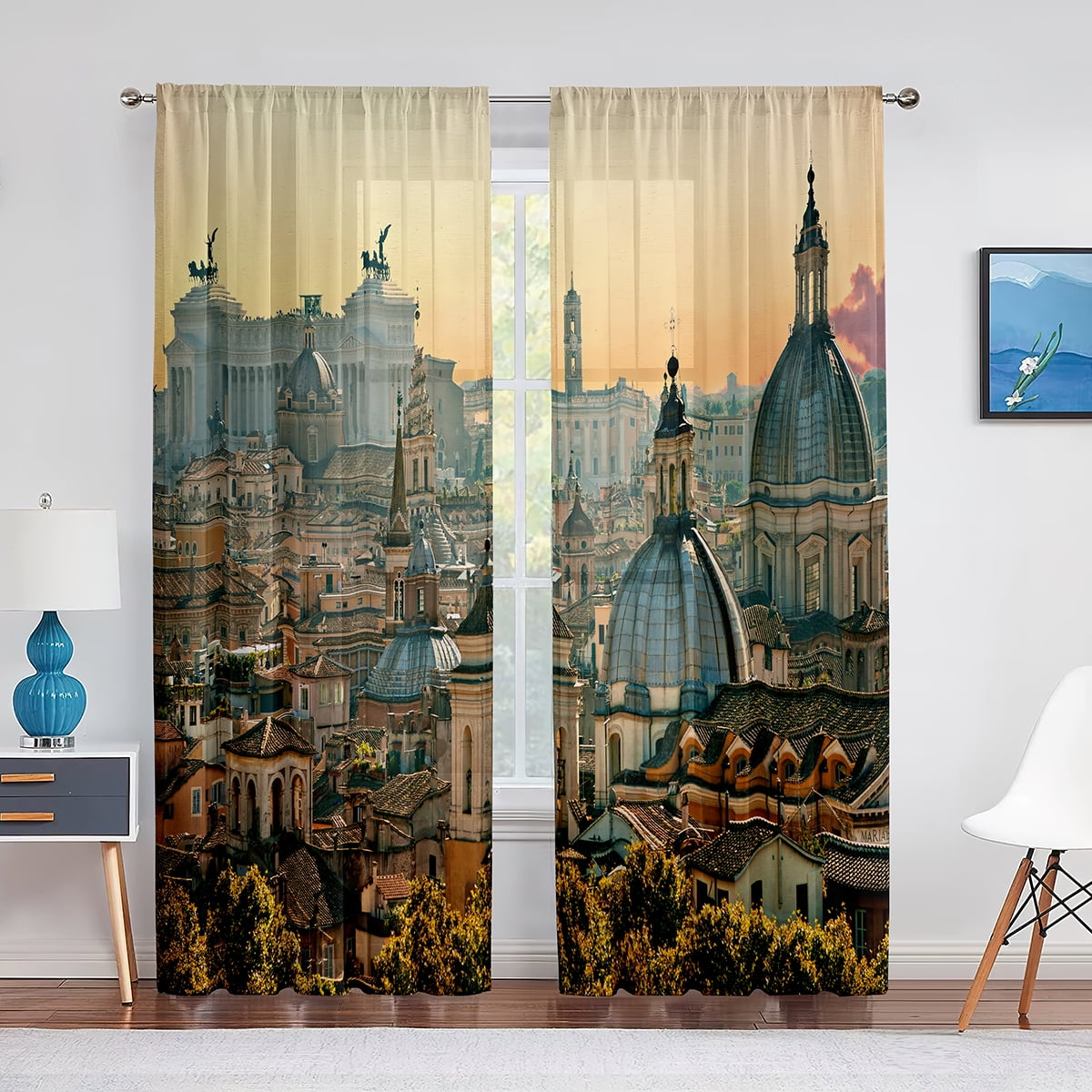 Taj Mahal Landscape Castle Travel Tulle Curtains for Living Room ...