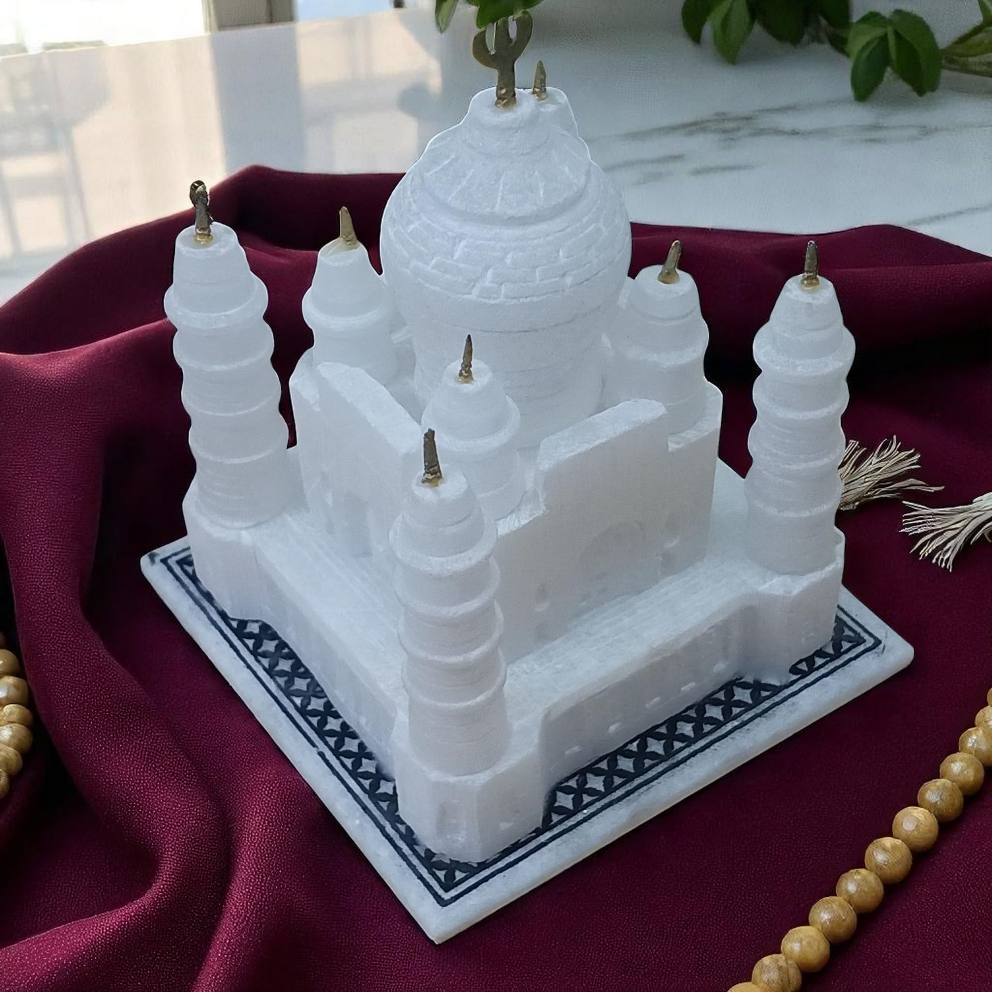 Taj Mahal Model Replica - 3"Inch Miniature Marble Showpiece of Iconic ...