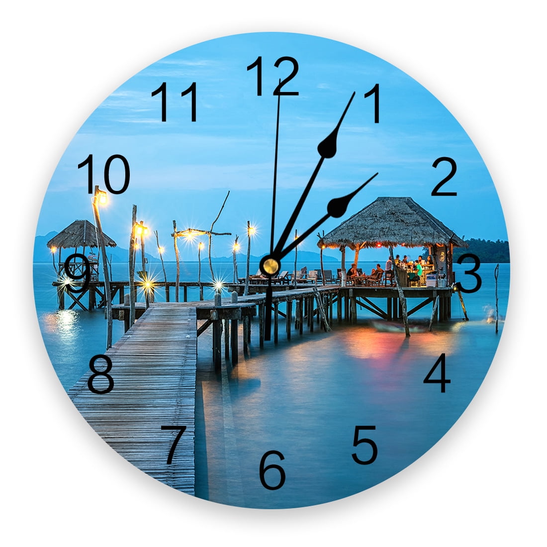Taj Mahal Thailand Round Wall Clock for Home r Living Room No Ticking ...
