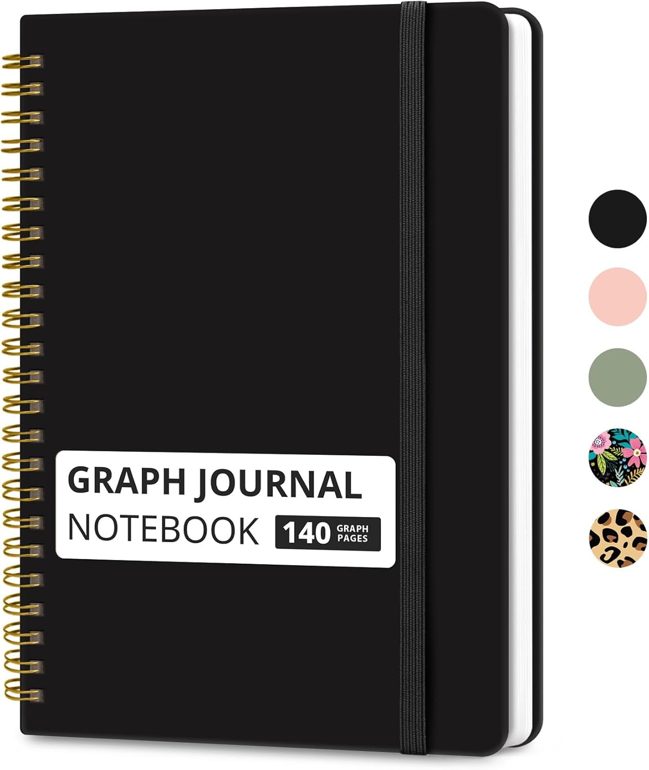 Taja Graph Spiral Journal Notebook for Women & Men, 140 Pages, Graph ...
