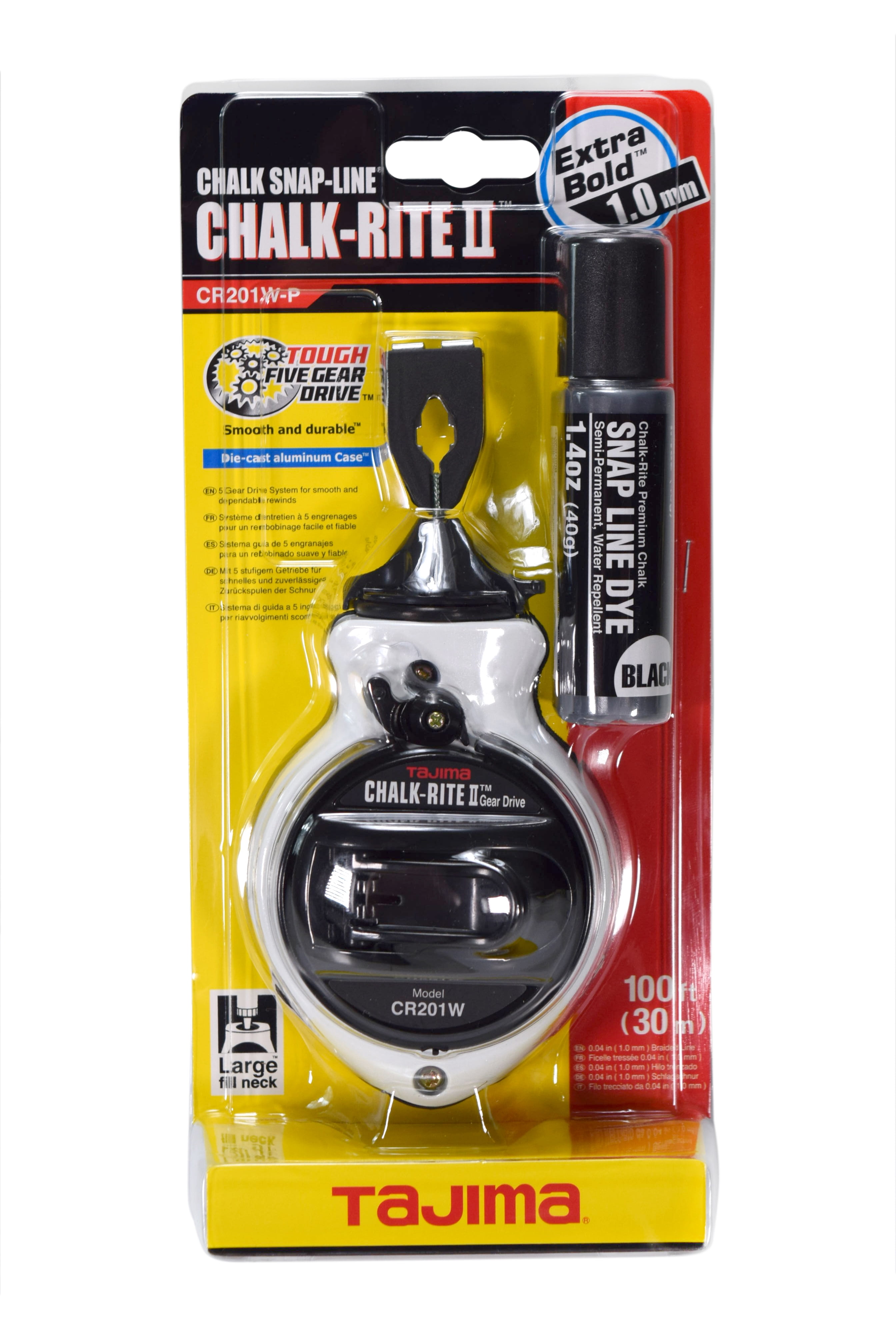 Tajima CR201W-P Chalk-Rite II Extra Bold 1 mm Snap Line with White Dye - Walmart.com