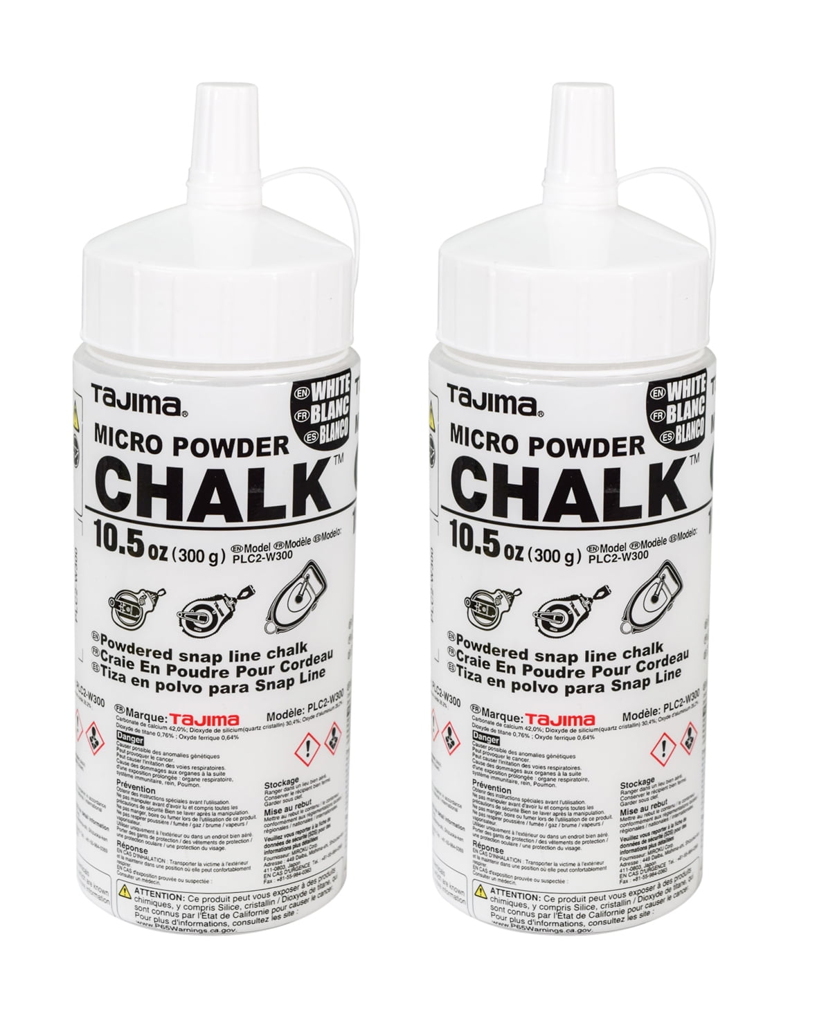Tajima PLC2-W300 Micro Chalk Ultra-Fine Chalk 300g / 10.5 oz. Easy-fill ...
