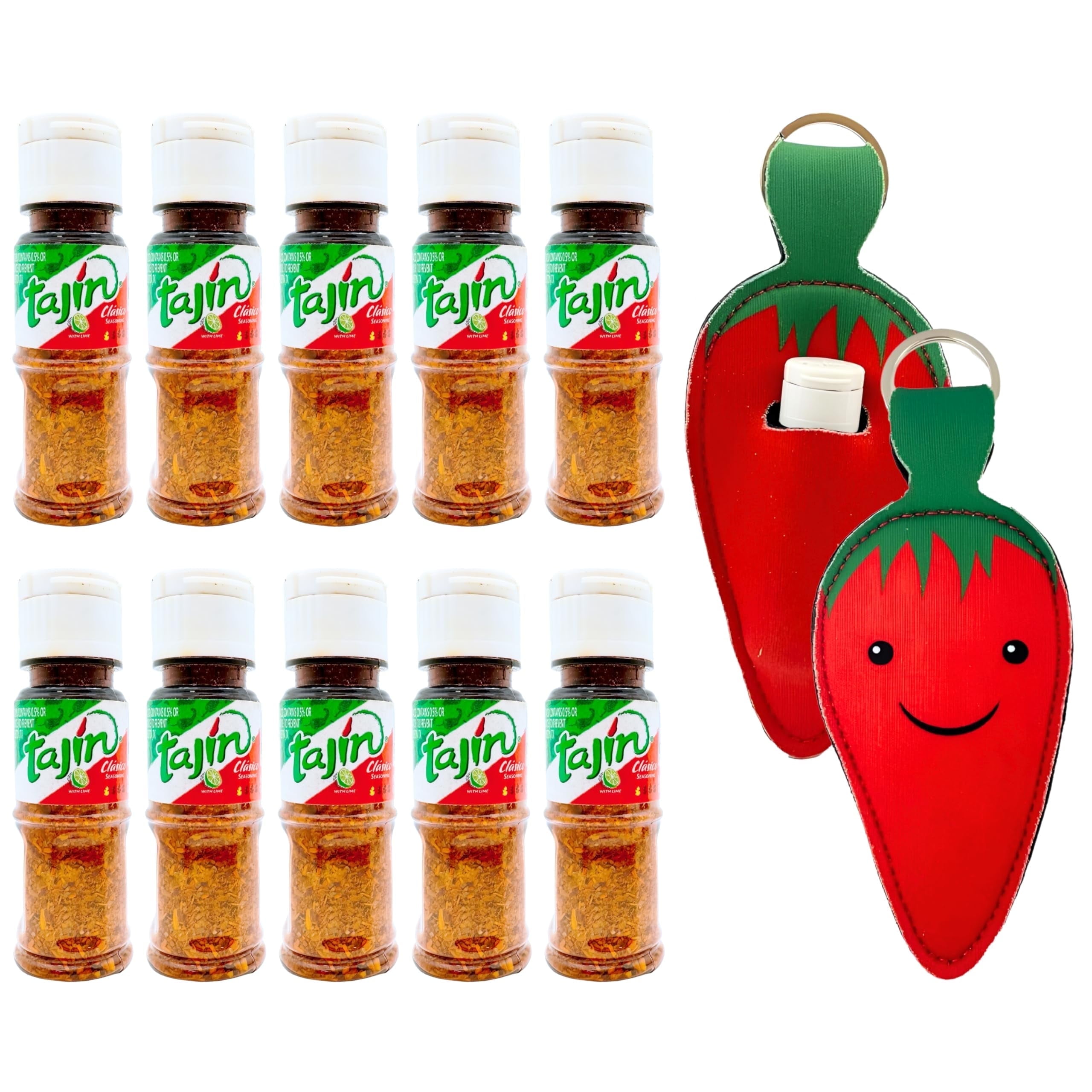Tajin Mini Clasico Chili Lime Seasoning with Red Pepper Keychain, 10g ...