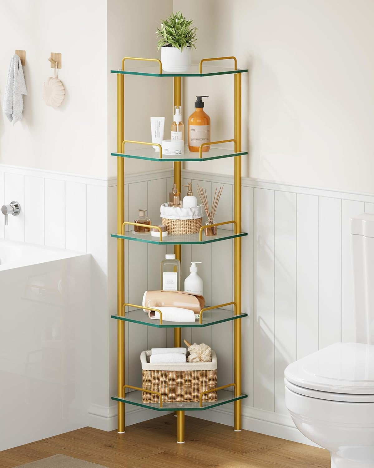 Tajsoon Corner Shelf Stand, 3 Tier Industrial Corner Shelves ...
