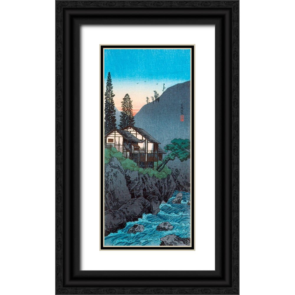 Takahashi, Hiroaki 10x18 Black Ornate Wood Framed with Double Matting ...