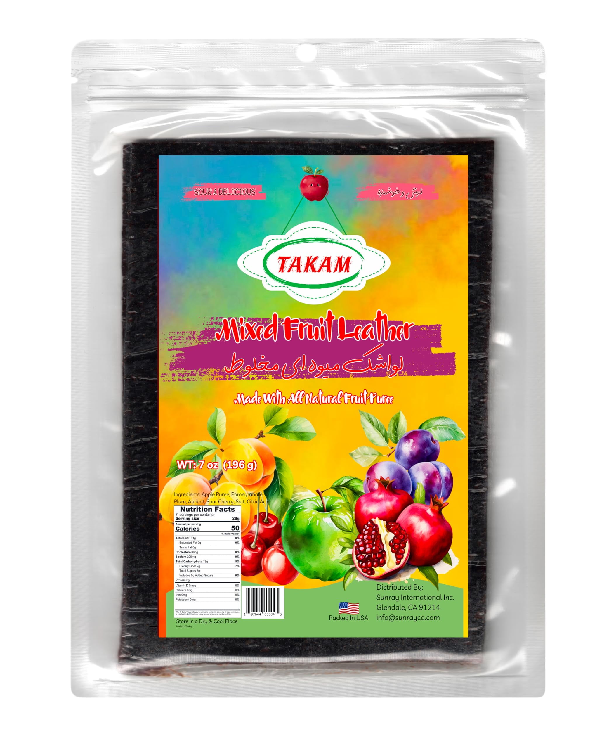 Takam Lavashak Mixed Fruit RRF12 Leather Authentic Persian Style Sweet and Salty Fruit Layer 7 ...