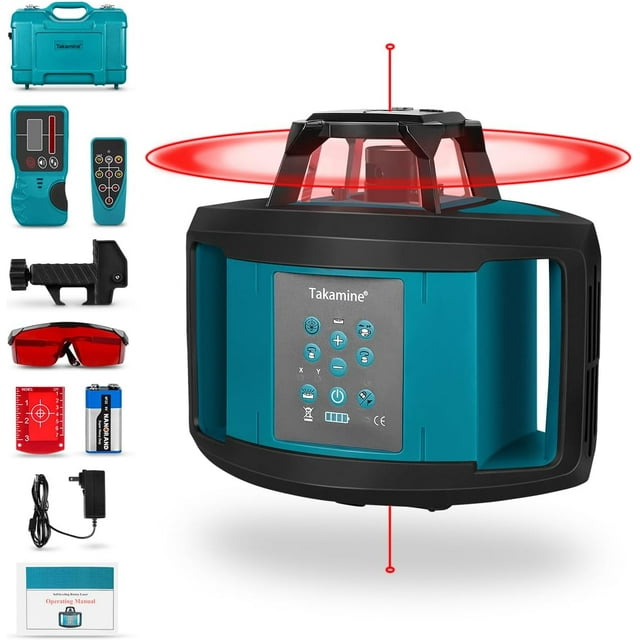Takamine Rotary Laser Level Kit, Red Beam 635nm Wavelength, 800M ...
