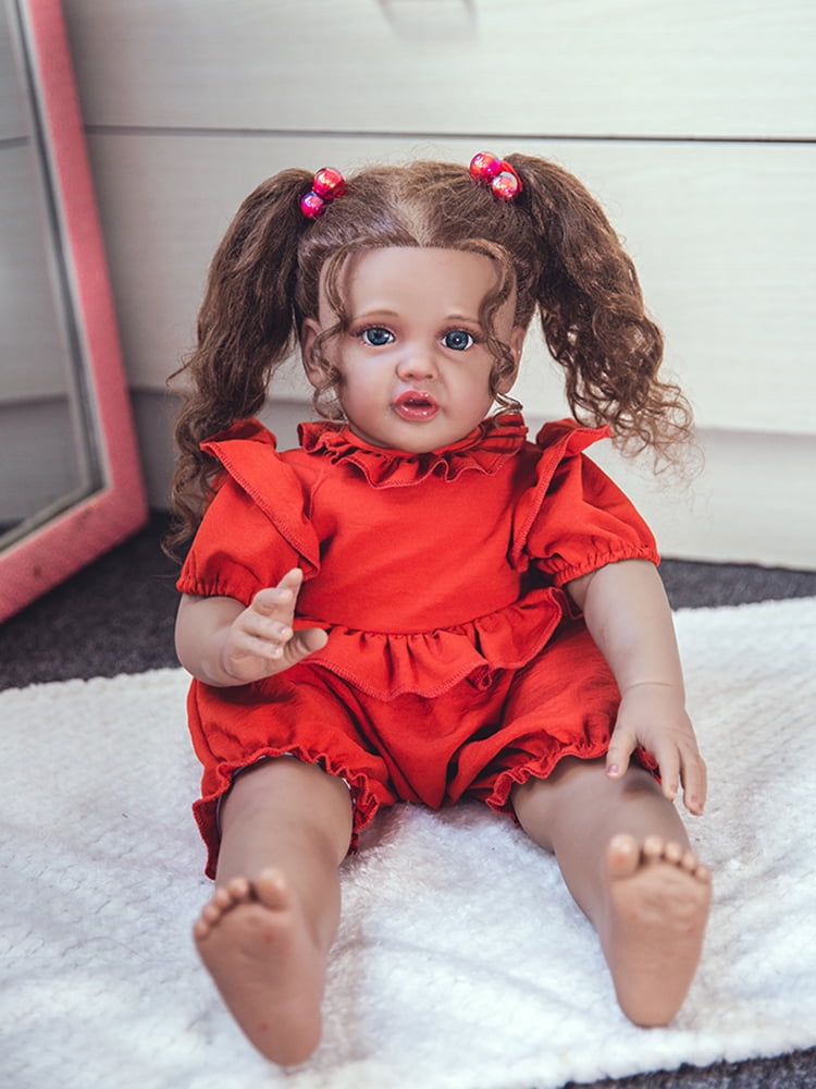 Takanini Newborn Baby Doll Silicone Limbs with Soft Body Black Skin ...