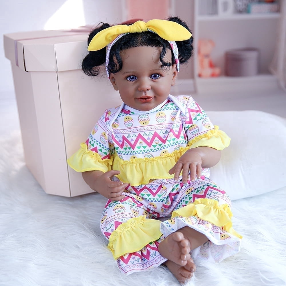 Takanini Poseable Emilia Doll, Silicone Black, 24" - Walmart.com